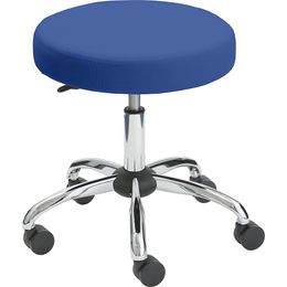 eurokraft basic Hocker LARS, Sitz-Ø 460 mm, Bezug blau