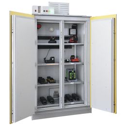 LaCont Akku-Sicherheits-Ladeschrank SiS Li-Ion 90 Safe Pro, mit Brandunterdr&uuml;ckungssystem, HxB 2250 x 1212 mm, 2 Steckleisten