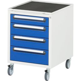 Arbeitstisch mit Schubladenschrank, Roll-Container mit 4 Schubladen 1 x 90, 2 x 120, 1 x 140 mm, BxT 1000 x 800 mm, M-Platte, St&auml;rke 22 mm kaiserkraft