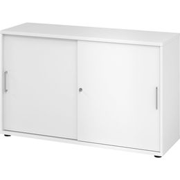 VERA-ZWO - Schiebetürenschrank, HxBxT 748 x 1200 x 400 mm, 2 Ordnerhöhen, weiß kaiserkraft