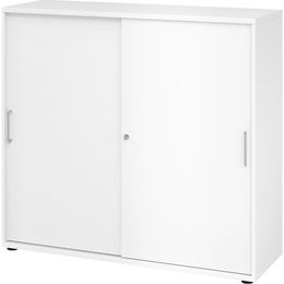 VERA-ZWO - Schiebetürenschrank, HxBxT 1100 x 1200 x 400 mm, 3 Ordnerhöhen, weiß kaiserkraft