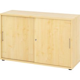 VERA-ZWO - Schiebet&uuml;renschrank, HxBxT 748 x 1200 x 400 mm, 2 Ordnerh&ouml;hen, Ahorn-Dekor kaiserkraft