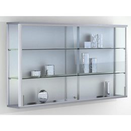 LINK Wandvitrine, 2 B&ouml;den, Schiebet&uuml;ren, HxBxT 800 x 1500 x 200 mm kaiserkraft