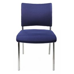 Topstar Besucherstuhl, stapelbar, 4-Fu&szlig;, R&uuml;ckenlehne gepolstert, VE 2 Stk, blau
