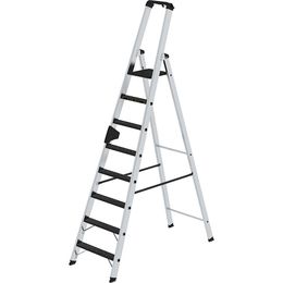 MUNK Stufen-Stehleiter CLIP-STEP, einseitig begehbar, rutschhemmend R13, belastbar, 8 Stufen
