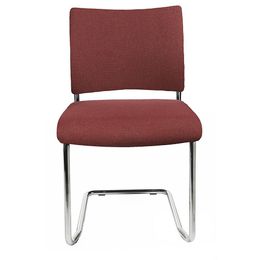 Topstar Besucherstuhl, stapelbar, Freischwinger, R&uuml;ckenlehne gepolstert, VE 2 Stk, bordeaux