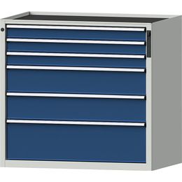 ANKE Schubladenschrank, NFC-Schloss, 6 Schubladen, HxBxT 980 x 1060 x 675 mm, blau