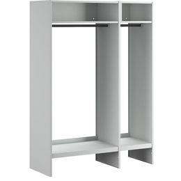 Wolf Offene Garderobe, lichtgrau RAL 7035, mit 15 Kleiderb&uuml;geln