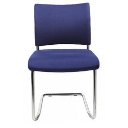 Topstar Besucherstuhl, stapelbar, Freischwinger, R&uuml;ckenlehne gepolstert, VE 2 Stk, blau