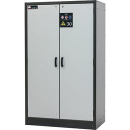 ASECOS Feuerbeständiger Gefahrstoffschrank Typ 30, 2-türig, Breite 1164 mm, lichtgrau
