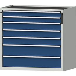 ANKE Schubladenschrank, NFC-Schloss, 7 Schubladen, HxBxT 980 x 1060 x 675 mm, blau