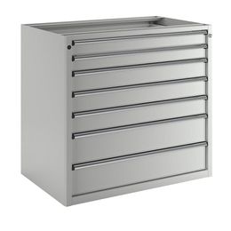 ANKE Schubladenschrank ohne Platte, Breite 1060 mm, Schubladentraglast 200 kg, 7 Schubladen, Front lichtgrau
