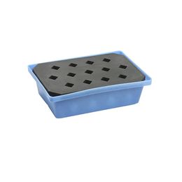 PE-Kleingebinde- und Palettenwanne, LxBxH 600 x 400 x 170 mm, Auffangvolumen 20 l, mit PE-Gitterrost kaiserkraft