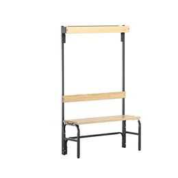Sypro Umkleidebank mit Hakenleisten, einseitig, 3 Haken, 1015 mm, anthrazit