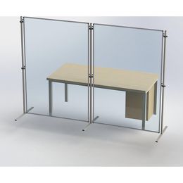 Funktions-Trennwand aus Acrylglas, mit T-Flachf&uuml;&szlig;en, HxB 1800 x 1000 mm, Grundelement kaiserkraft