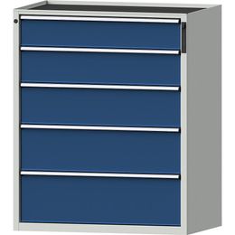 ANKE Schubladenschrank, NFC-Schloss, 5 Schubladen, HxBxT 1280 x 1060 x 675 mm, blau
