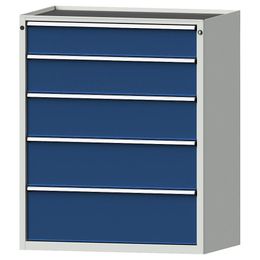 ANKE Schubladenschrank, BxT 1060 x 675 mm, Schubladentraglast 100 kg, 5 Schubladen, H&ouml;he 1280 mm, Front enzianblau