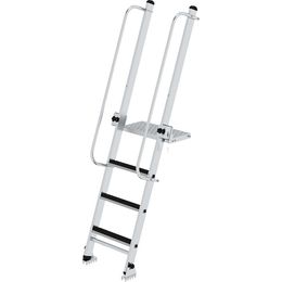 MUNK Baugrubenleiter mit Stufen, flexibel verstellbare Plattform, 3 Stufen, mit Handlauf