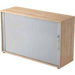 Querrollladenschrank, je 2 Fachb&ouml;den, 1 Trennwand, Dekor Nussbaum kaiserkraft