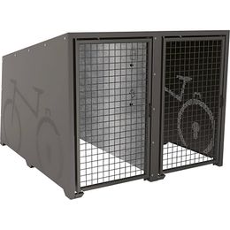PROCITY Fahrradbox Berlin, Grundmodul, 2 Stellplätze, anthrazitgrau, Türen farbbeschichtet