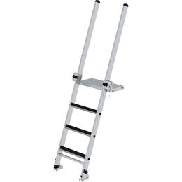 MUNK Baugrubenleiter mit Stufen, flexibel verstellbare Plattform, 3 Stufen, ohne Handlauf