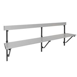Sypro Klappbare Wandbank, klappbar, feste Länge 2000 mm, mit Aluminiumauflage