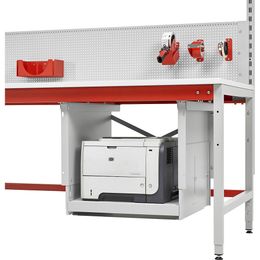 Auszugslade, zur Untertischmontage, für Drucker, Innen-HxBxT 450 - 600 x 534 x 600 mm kaiserkraft