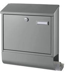 Briefkasten, mit Zeitungsrolle, graualuminium RAL 9007 kaiserkraft