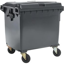 Müllcontainer aus Kunststoff, DIN EN 840, Volumen 1100 l, BxHxT 1370 x 1470 x 1115 mm, anthrazit, ab 5 Stk kaiserkraft
