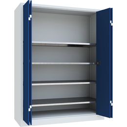 Pavoy Faltt&uuml;renschrank, H&ouml;he 1950 mm, Breite 1500 mm, Tiefe 600 mm, grau/blau