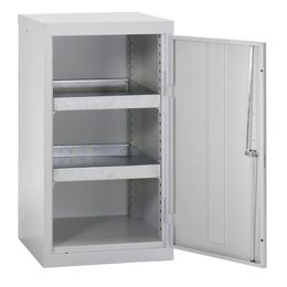 Umweltschrank ohne T&uuml;rlochung, HxBxT 900 x 500 x 500 mm, 2 Wannenb&ouml;den, lichtgrau / lichtgrau kaiserkraft