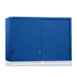 LISTA Aufsatzschrank mit Schiebet&uuml;ren, T&uuml;ren aus Vollblech, HxBxT 1000 x 1023 x 725 mm, enzianblau