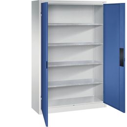 C+P Werkstatt-Schwerlastschrank, Breite 1200 mm, Tiefe 400 mm, T&uuml;r enzianblau