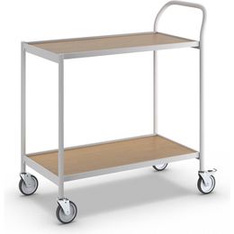 HelgeNyberg Tischwagen, 2 Etagen, LxB 800 x 420 mm, grau/Eiche