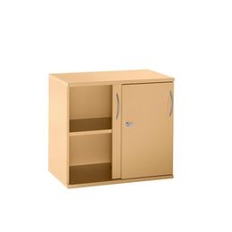 LENA - Schiebet&uuml;renschrank, 1 Fachboden, 2 Ordnerh&ouml;hen, 2 Schiebet&uuml;ren, HxBxT 722 x 800 x 442 mm, Buche-Dekor kaiserkraft