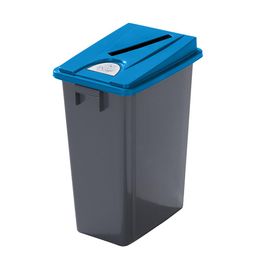 Probbax Robuster Wertstoffsammler mit Deckel, Volumen 60 l, flacher Deckel, Einwurfschlitz