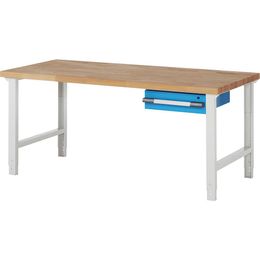 eurokraft pro Werkbank, Baukastensystem Serie 7000, 1 H&auml;ngeschublade, BxT 2000 x 900 mm