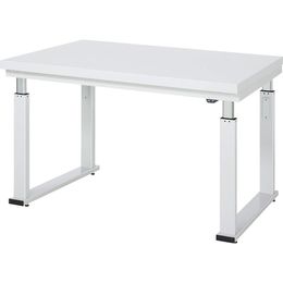 Rau Arbeitstisch, elektrisch h&ouml;henverstellbar - Tragkraft 600 kg, H&ouml;he 740 - 1140 mm, Hartlaminatplatte, BxT 1250 x 900 mm