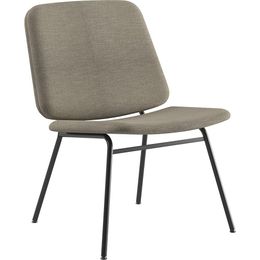 Lounge Stuhl Greta, Sitzhöhe 400 mm, Gestell schwarz, Bezug beige kaiserkraft
