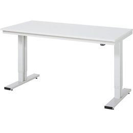 Rau Arbeitstisch, elektrisch h&ouml;henverstellbar - Tragkraft 300 kg, H&ouml;he 720 - 1120 mm, Spanplatte MF-beschichtet, BxT 1500 x 800 mm