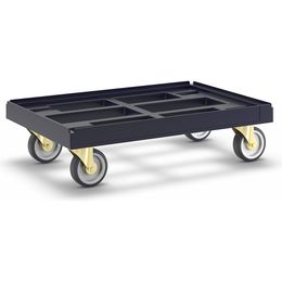 Transportroller, LxB 610 x 410 mm, aus HDPE, schwarz kaiserkraft