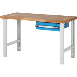 eurokraft pro Werkbank, Baukastensystem Serie 7000, 1 H&auml;ngeschublade, BxT 1500 x 700 mm