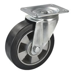Proroll Elastik-Vollgummi-Reifen, schwarz, Rad-&Oslash; x Breite 160 x 50 mm, Lenkrolle
