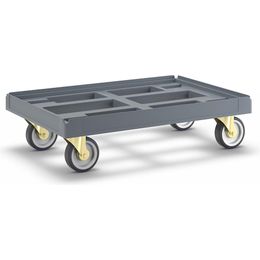 Transportroller, LxB 610 x 410 mm, aus HDPE, grau kaiserkraft