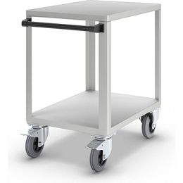 eurokraft pro Industrie-Tischwagen, Ladefl&auml;che LxB 750 x 550 mm, wei&szlig;aluminium RAL 9006