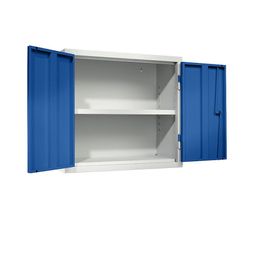 eurokraft basic Werkstatt-H&auml;ngeschrank, HxBxT 600 x 650 x 320 mm, Vollblecht&uuml;ren, enzianblau RAL 5010