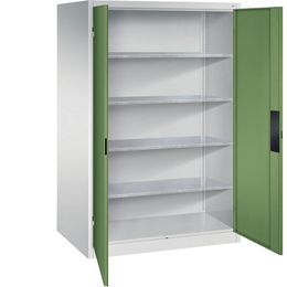 C+P Werkstatt-Schwerlastschrank, Breite 1200 mm, Tiefe 800 mm, Tür resedagrün