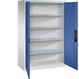 C+P Werkstatt-Schwerlastschrank, Breite 1200 mm, Tiefe 600 mm, Tür enzianblau