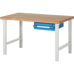 eurokraft pro Werkbank, Baukastensystem Serie 7000, 1 H&auml;ngeschublade, BxT 1500 x 900 mm