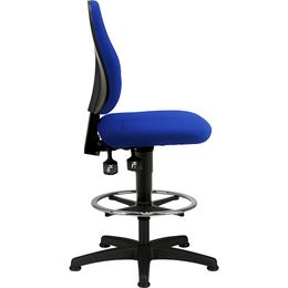 bimos Arbeitsdrehstuhl Unitec, mit Gasfeder-H&ouml;henverstellung, Stoffbezug, blau, mit Bodengleitern und Fu&szlig;ring